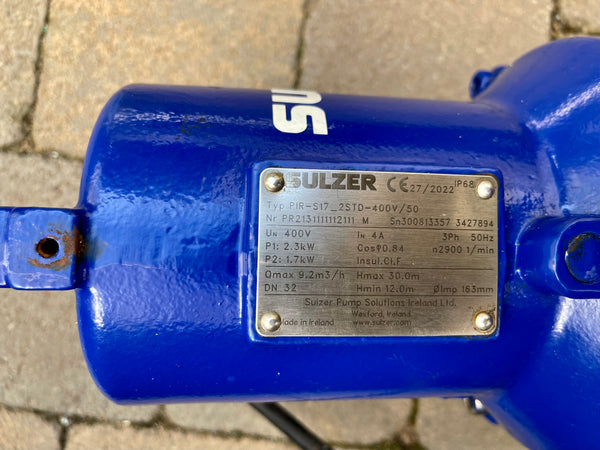 Sulzer ABS Piranha PIR-S17/2-D01*10-M 400V DN32 Submersible Macerator ...