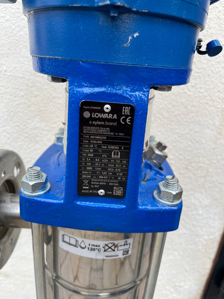 Lowara 5sv16R022T 415v Vertical Multistage Pump 2.2kW 1016L0933 #3904 ...