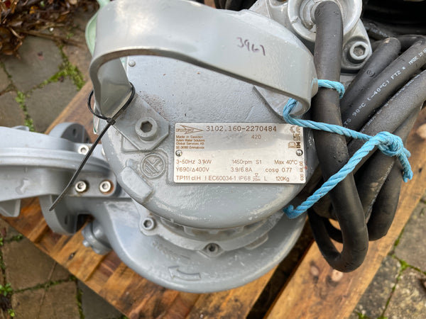 Flygt NP 3102.160 LT 3.1kW 420 adaptive impeller 400v submersible wast ...