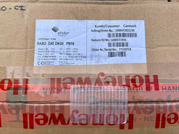 Elster Honeywell RABO G40 DN50 PN16 Rotary Gas Meter Pulsed #4037 – The ...