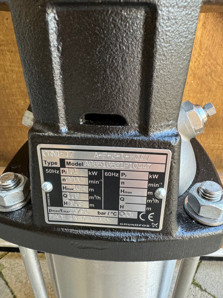 Grundfos CRN 1-17 A P G V HQQV Vertical Multistage Pump 1.1kW 415V 965 ...