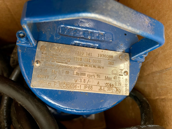 Lowara Flygt 1310.181 262 S 1.7kW Sewage Pump 400v Non Clog Super High ...