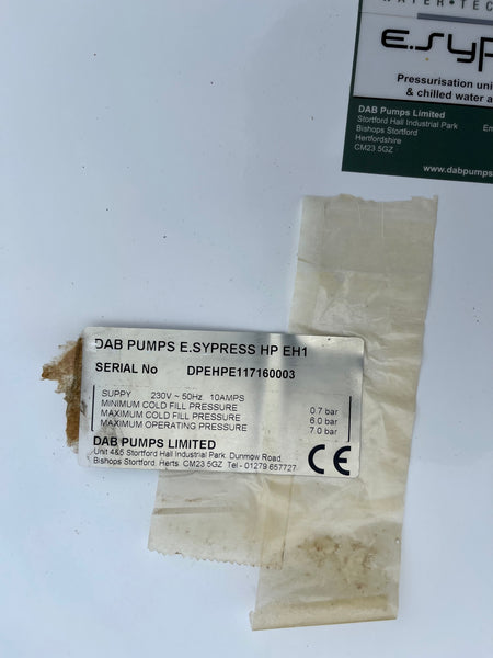 DAB E.SYPRESS EH1 High head / single pump digital Pressurisation Unit ...