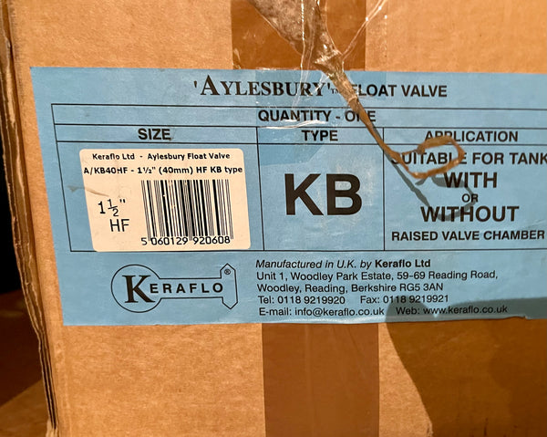 Keraflo A/KB40HF 1 1/2” - 40mm Variable Delayed Action Float Valve Ayl ...