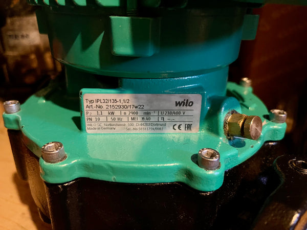 Wilo VeroLine IPL 32/135-1,1/2 2152930 415v DN32 Circulator Pump 1.1kw ...