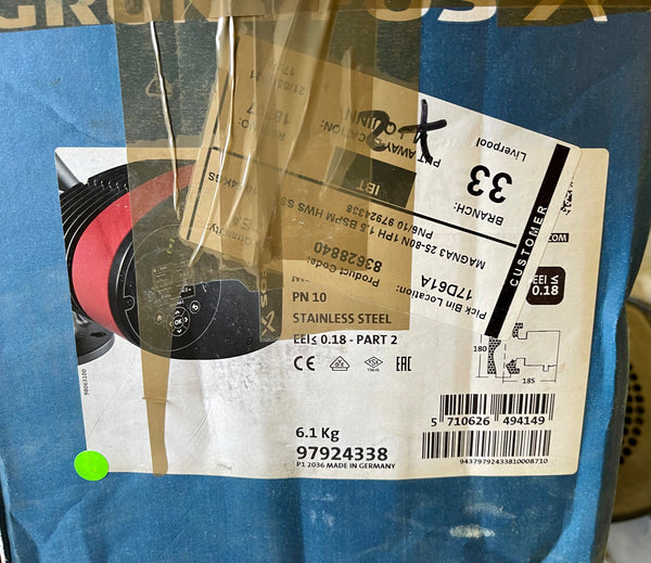 Grundfos Magna3 25-80 N 97924338 Stainless Circulator Pump #3273 – The ...