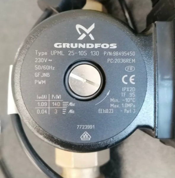 Grundfos UPML 25-105 circulator Pump 98495450 240v #2603 – The Pump Dealer